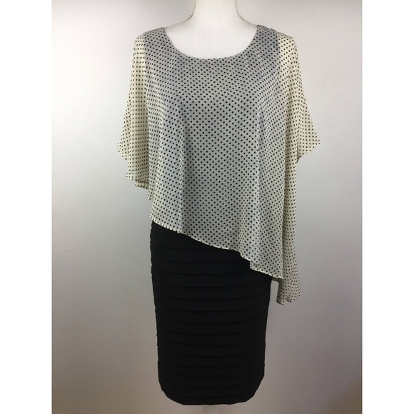 Adrianna Papell | Dresses | Adrianna Papell Chiffon Overlay Shutter ...